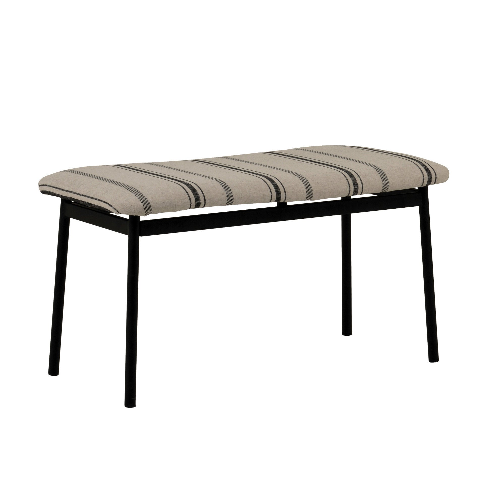 STRIPED UPHOLSTERED BENCH WITH METAL LEGS | Allure & Co.
